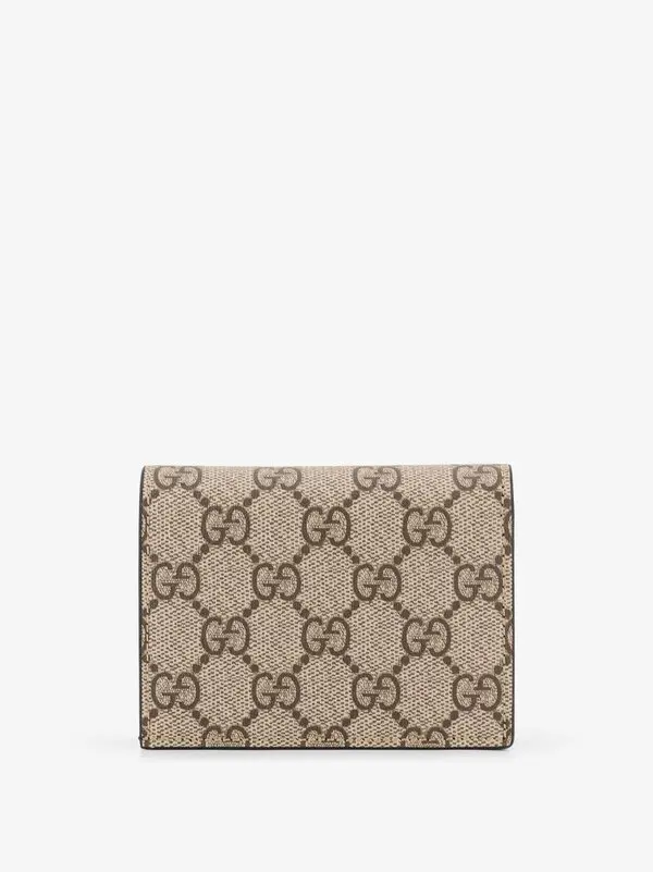 Gucci Mini Leather Wallet And Gg Supreme Fabric
