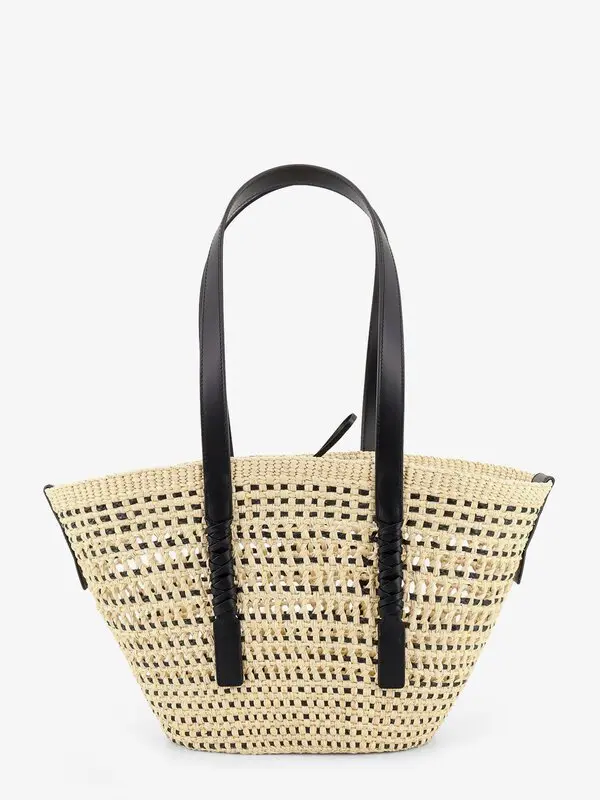 Loewe Braid Raffia And Leather Shoulder Bag