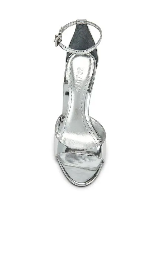 Schutz Scarlett Wedge Sandal In Metallic Silver