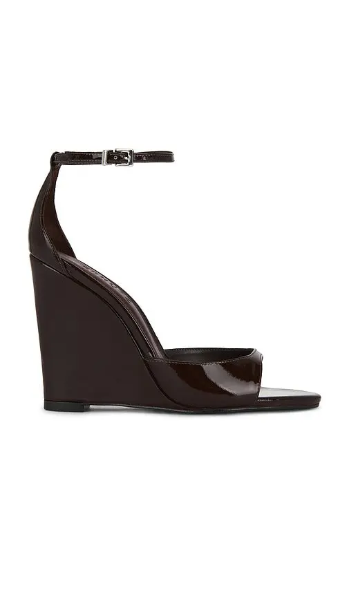 Schutz Scarlett Wedge Sandal In Chocolate - Maplewood