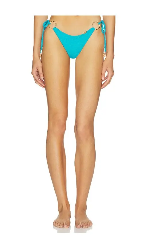 Luli Fama Bamboo Sands Ring Seamless Ruched Back Brazilian In Blue