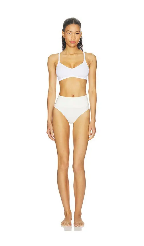 Spanx Shape Extraordinary Cotton Thong In Cream