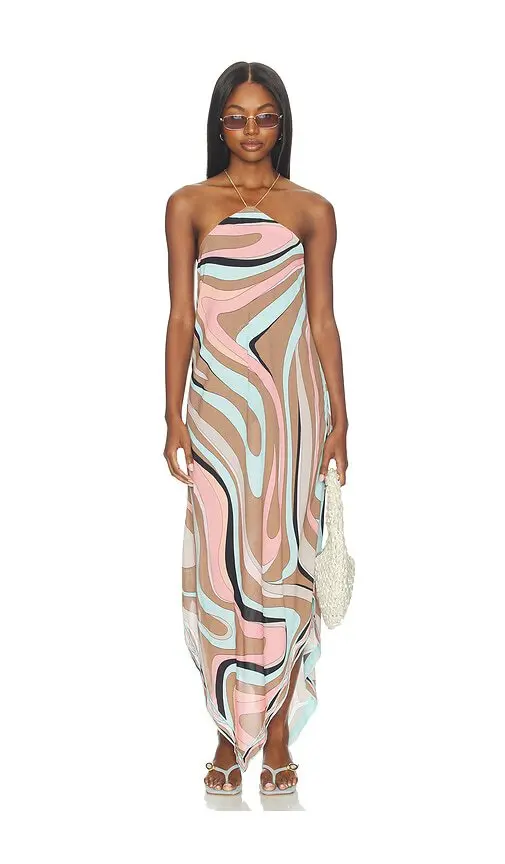 L'Agence Elise Midi Dress In Pink