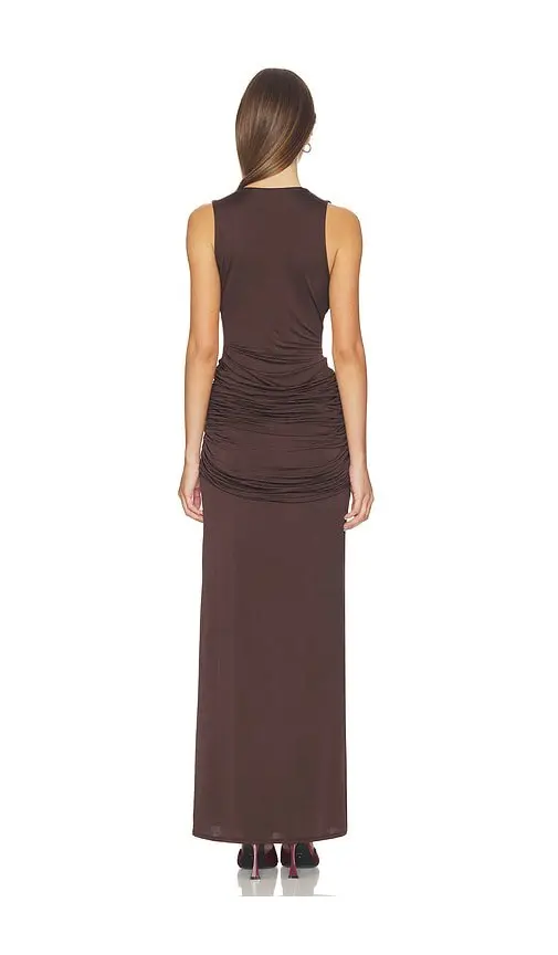 Shona Joy Sleeveless Plunge Maxi Dress - Ristretto
