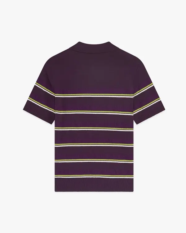 Casablanca Purple Stripe Short Sleeve Polo Shirt