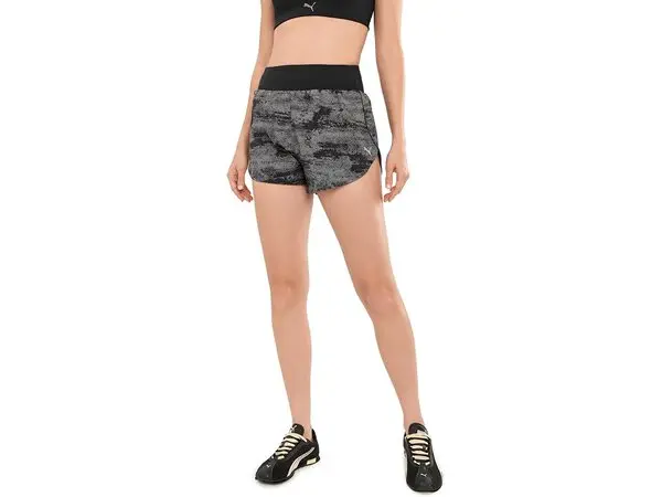 PUMA Dreamrun 3 Brightside All Over Print Shorts Shorts Creme De Mint - Black