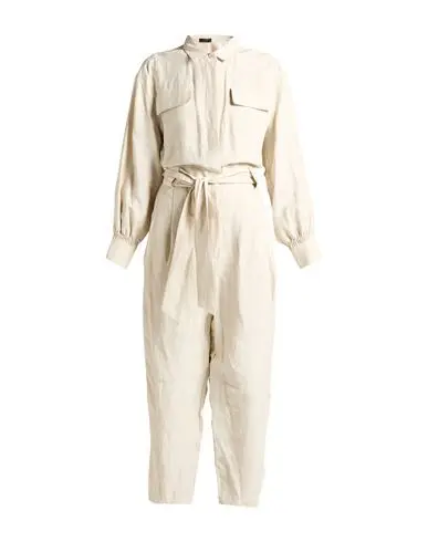 MOORER Jumpsuit Cream Size Viscose, Linen