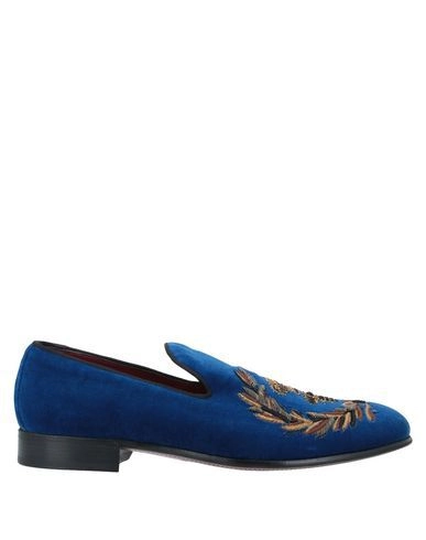 Dolce & Gabbana Velvet Loafers With Embroidered Detailing - Bright Blue
