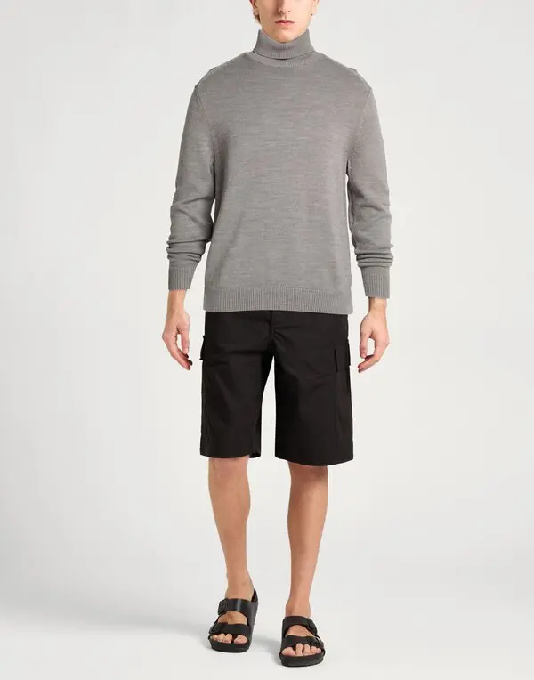 Armani Exchange Cotton Acrylic Virgin Wool Turtleneck - Light Grey
