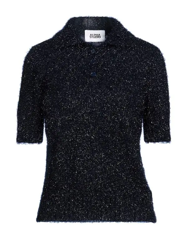 Alpha Studio Polo Shirt Midnight Size Viscose, Polyamide