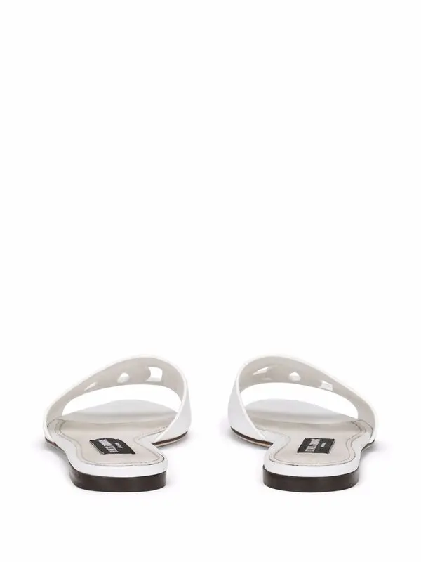 Dolce & Gabbana Dg Logo Leather Flat Sandals