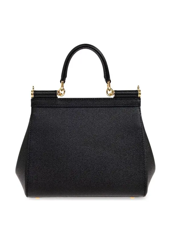 Dolce & Gabbana Sicily Medium Leather Handbag - Black