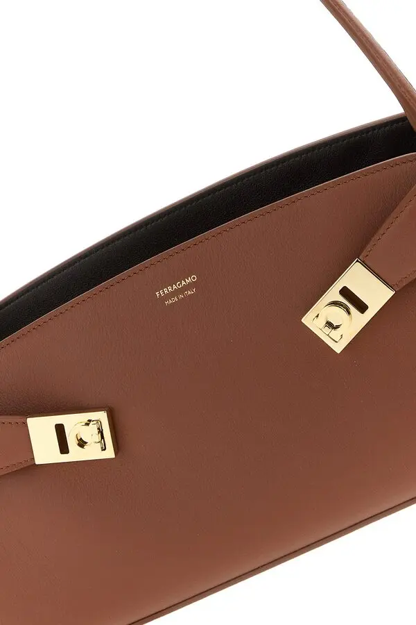 FERRAGAMO Caramel Leather Hug Shoulder Bag