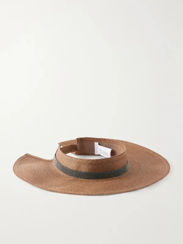 Brunello Cucinelli Embellished Visor Hat - Brown