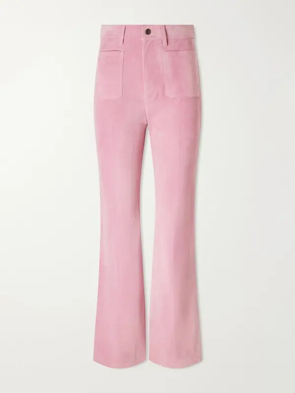 Chloé Suede Patch Pocket Straight-leg Trousers