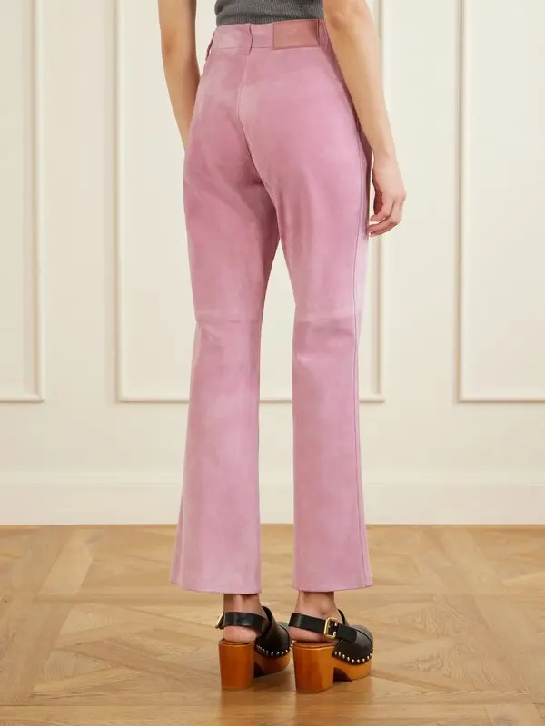 Chloé Suede Patch Pocket Straight-leg Trousers