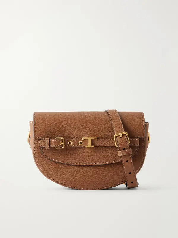 TOD'S Tracollina Leather Shoulder Bag - Brown