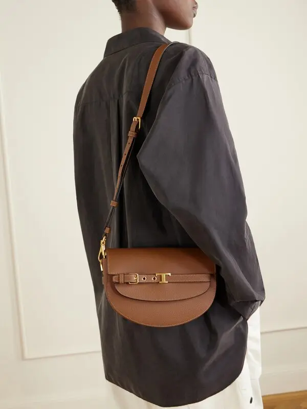TOD'S Tracollina Leather Shoulder Bag - Brown