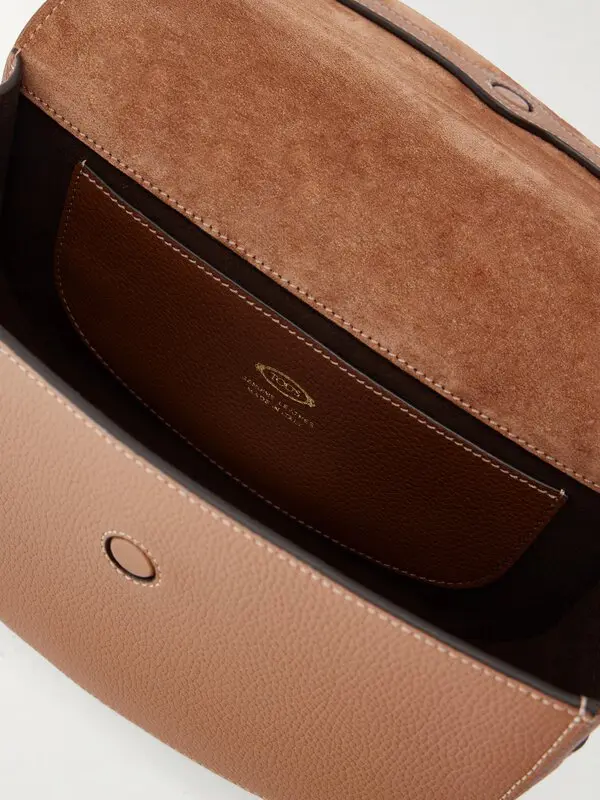 TOD'S Tracollina Leather Shoulder Bag - Brown