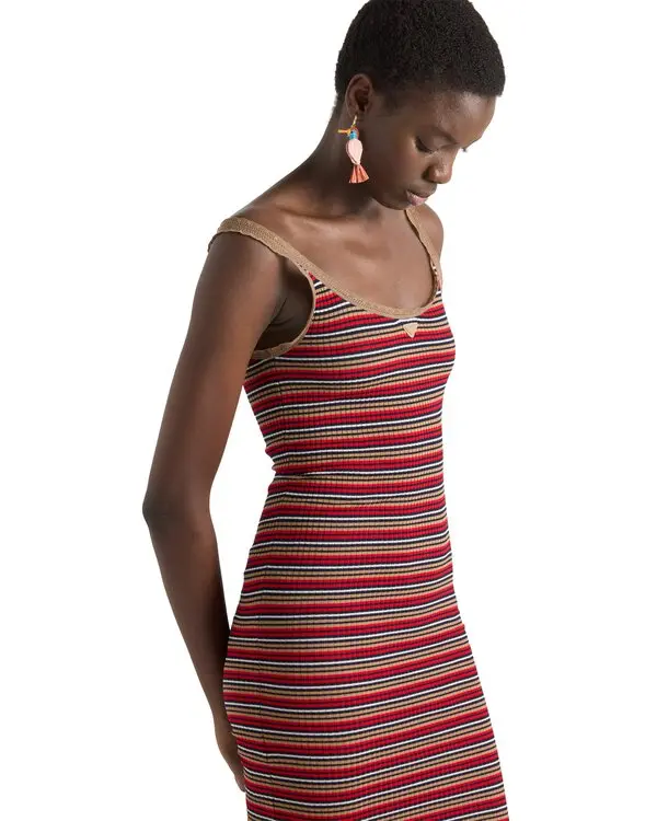 Prada Striped Cotton Knit Dress