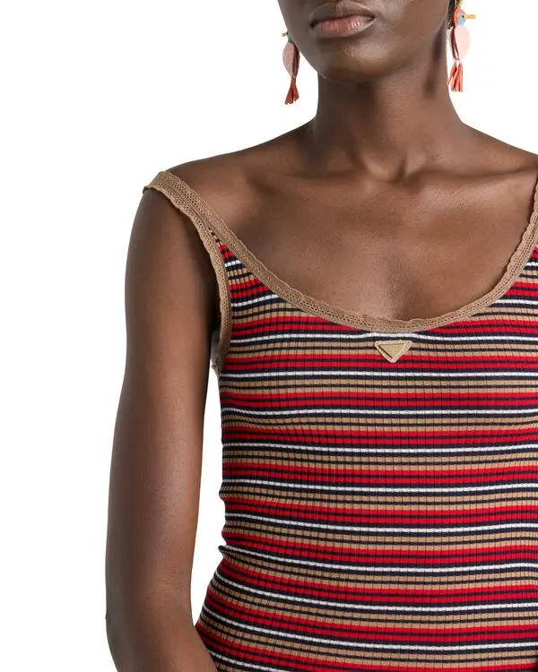 Prada Striped Cotton Knit Dress
