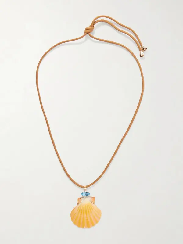 JENNIFER BEHR Cleodora Embellished Shell Necklace - Yellow