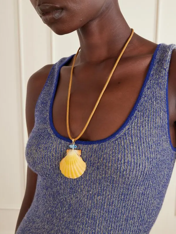 JENNIFER BEHR Cleodora Embellished Shell Necklace