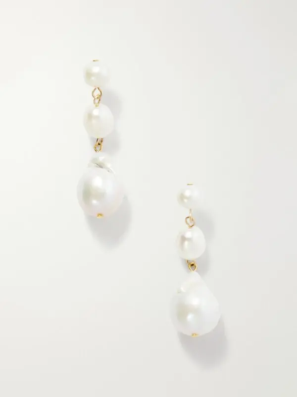 JENNIFER BEHR Amari Pearl Drop Earrings - Neutrals