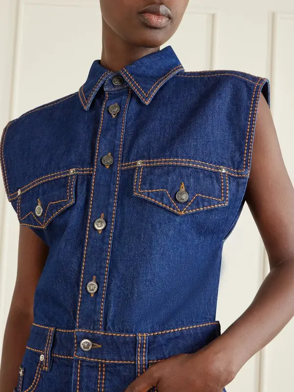 Versace Paneled Denim Mini Dress