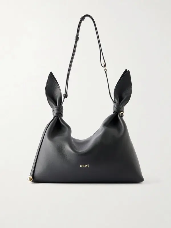 Loewe Medium Knotted Leather Shoulder Bag - Black