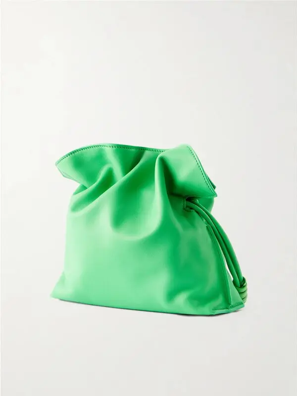 Loewe Flamenco Coil Mini Leather Clutch - Green