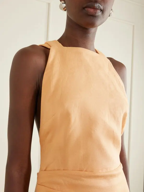 SIR. Thora Open-back Linen Mini Dress - Orange