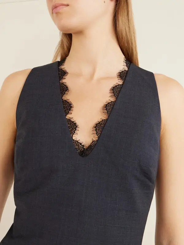 SIR. Mathias Lace-trimmed Wool-blend Mini Dress