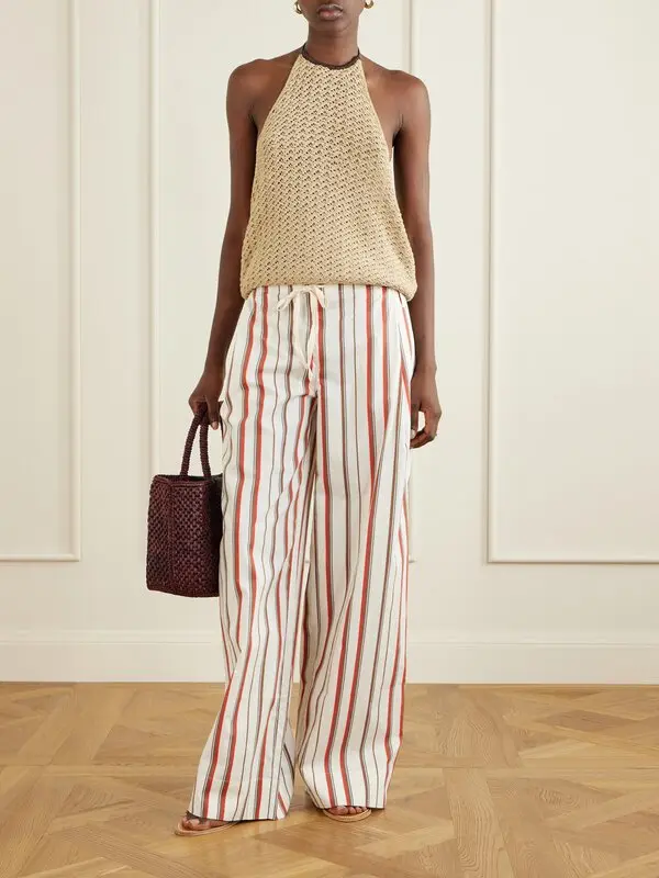 SIR. Ellinor Crocheted Cotton Halter Neck Tank - Neutrals