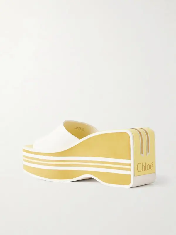 Chloé Swimming Cool' Patent Platform Sandals - Yellow