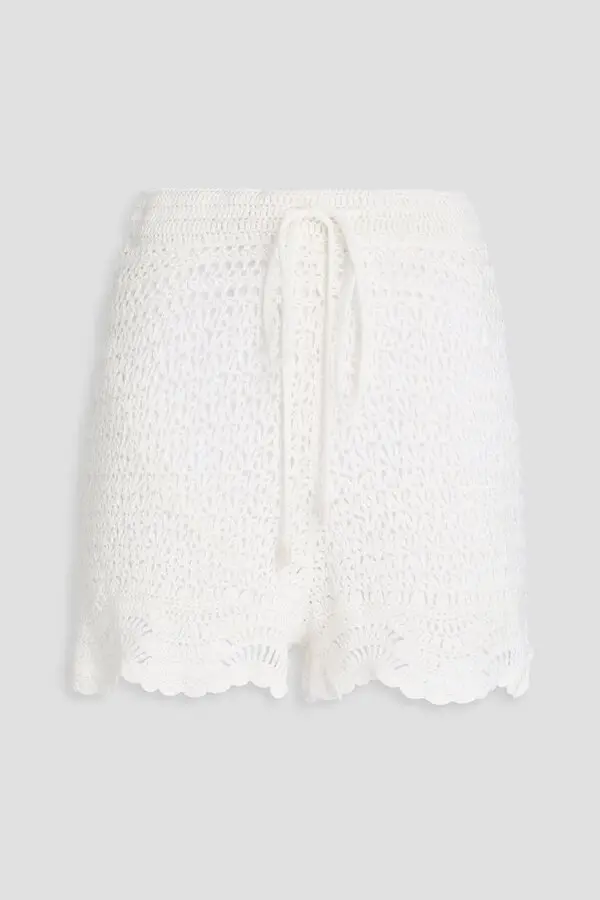 Zimmermann Crochetknit Linenblend Shorts - White