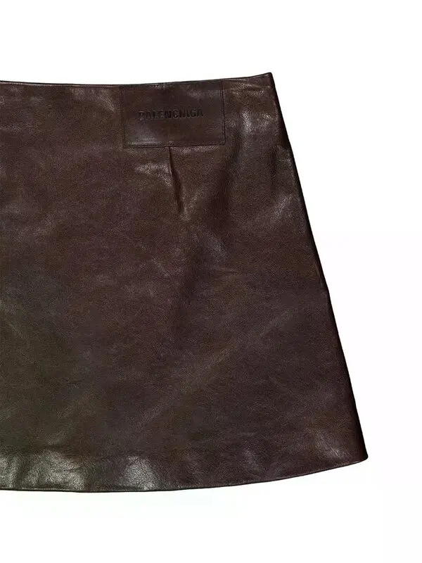 Balenciaga Leather A-line Mini Skirt