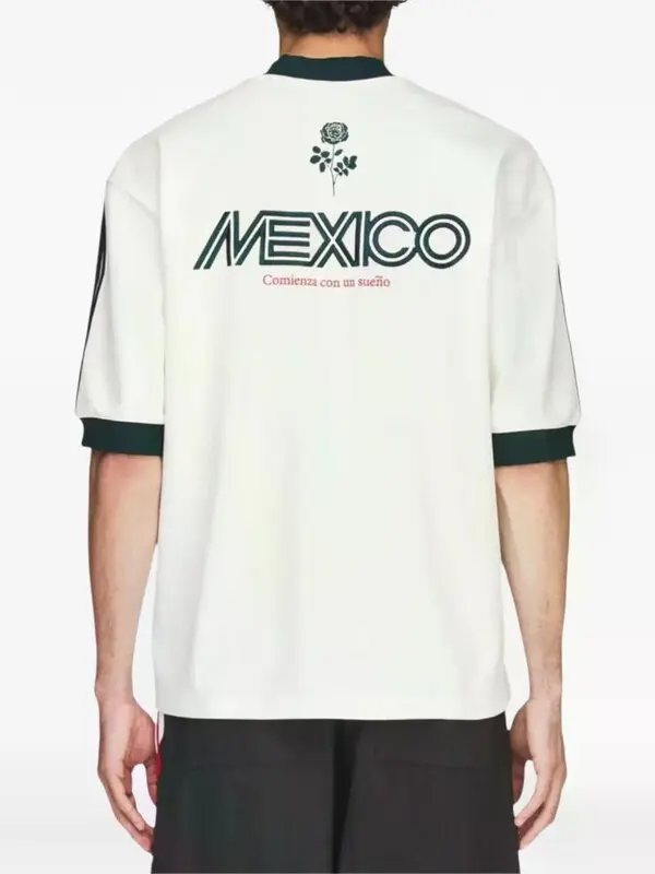 WILLY CHAVARRIA Embroidered 3-stripes V-neck T-shirt
