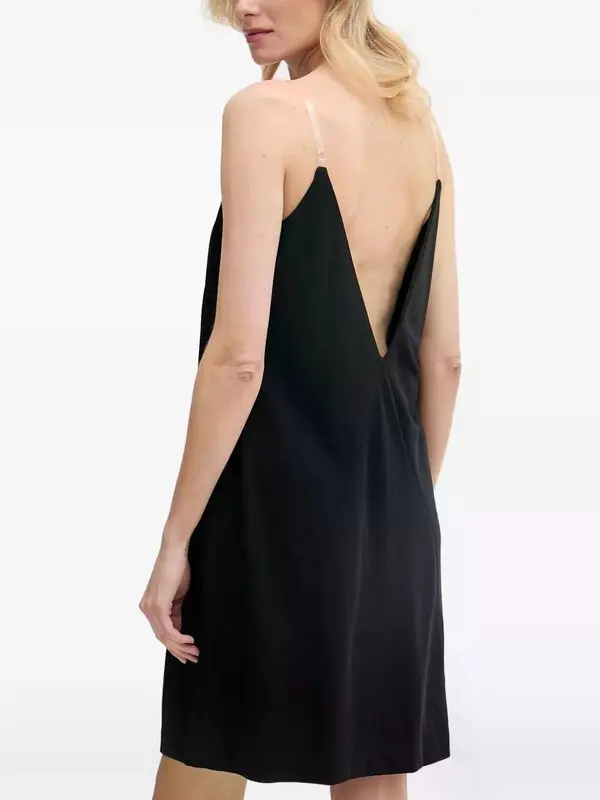 Dkny Transparent Strap Plunge-back Mini Dress