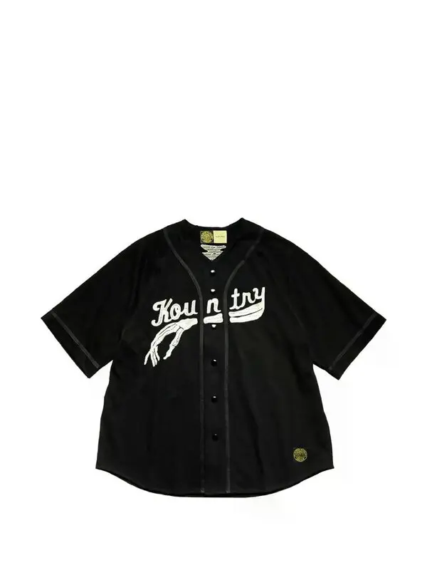 Kapital Bones-embroidered Oversized Baseball Jersey Shirt
