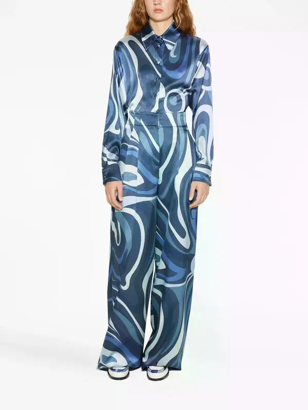 Emilio Pucci Abstract Print Silk Culottes