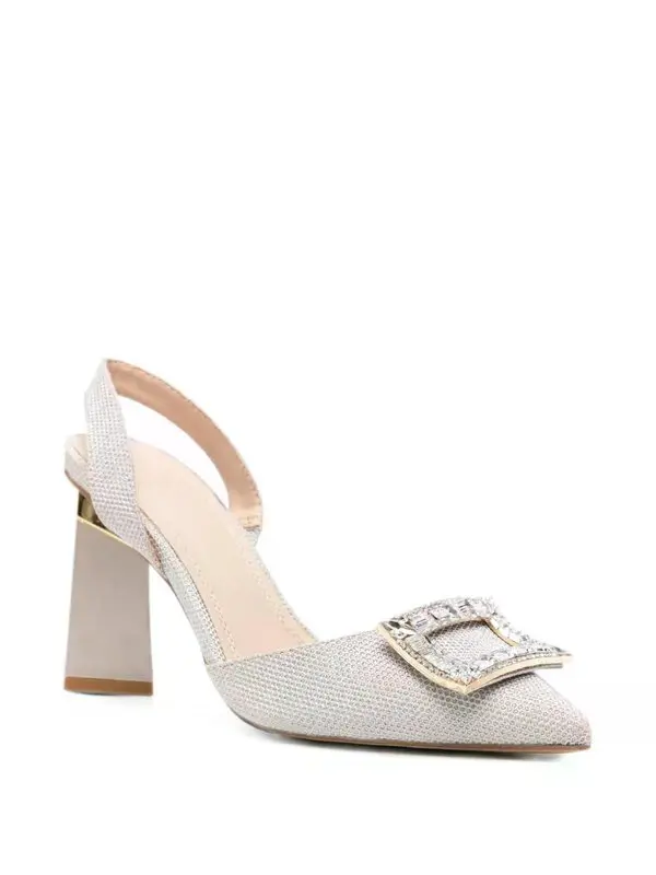 TWENTY FOURHAITCH Crystal-embellished Slingback Heeled Pumps