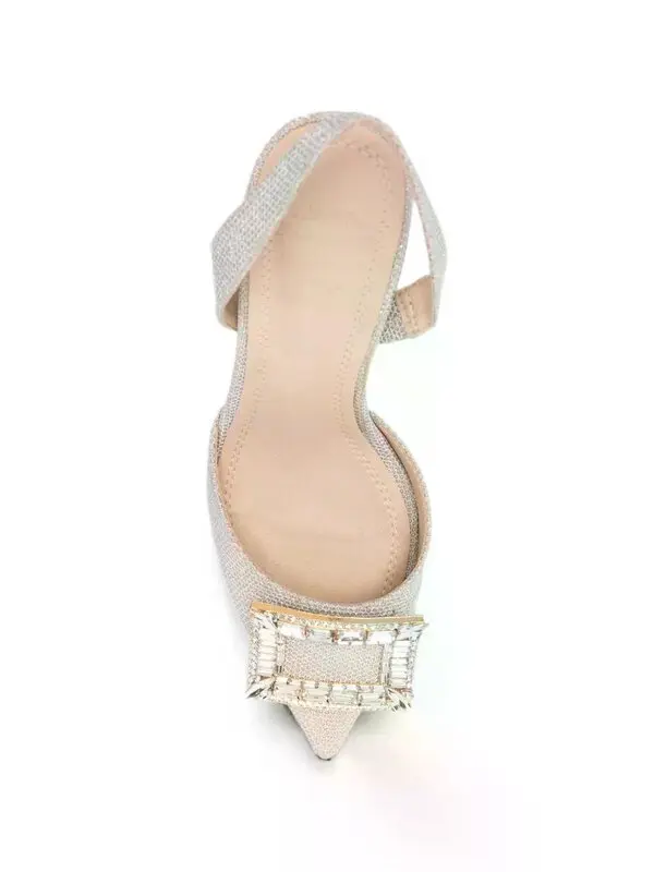 TWENTY FOURHAITCH Crystal-embellished Slingback Heeled Pumps