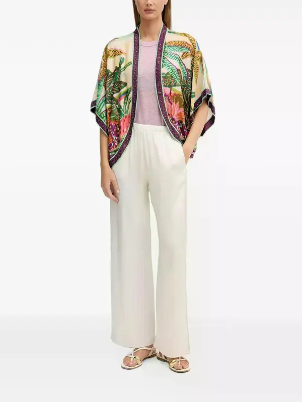 Lola Casademunt Embellished Tropical Print Kimono