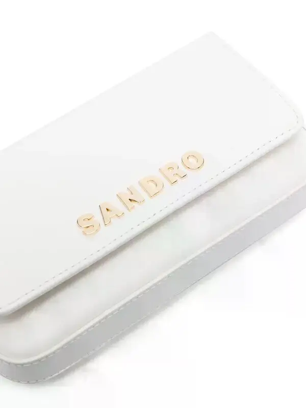 Sandro Logo Detail Leather Shoulder Bag