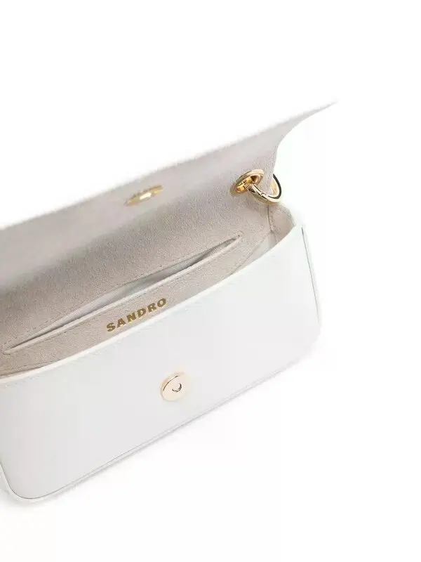 Sandro Logo Detail Leather Shoulder Bag