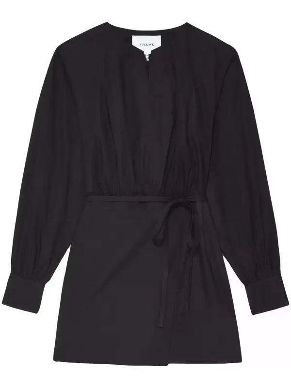 FRAME Wrapped Cotton Mini Dress