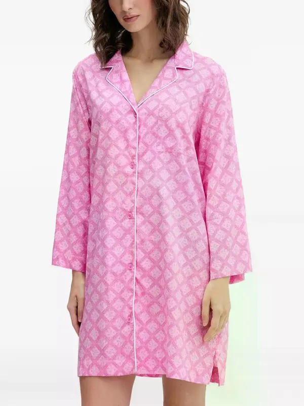 Dkny Logo Print Button-up Nightshirt