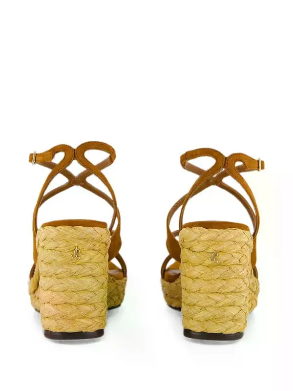 JIMMY CHOO Ayla Suede Wedge Sandals - Brown