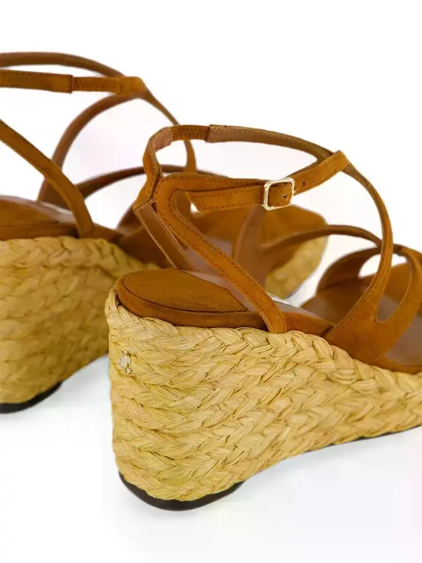 JIMMY CHOO Ayla Suede Wedge Sandals - Brown